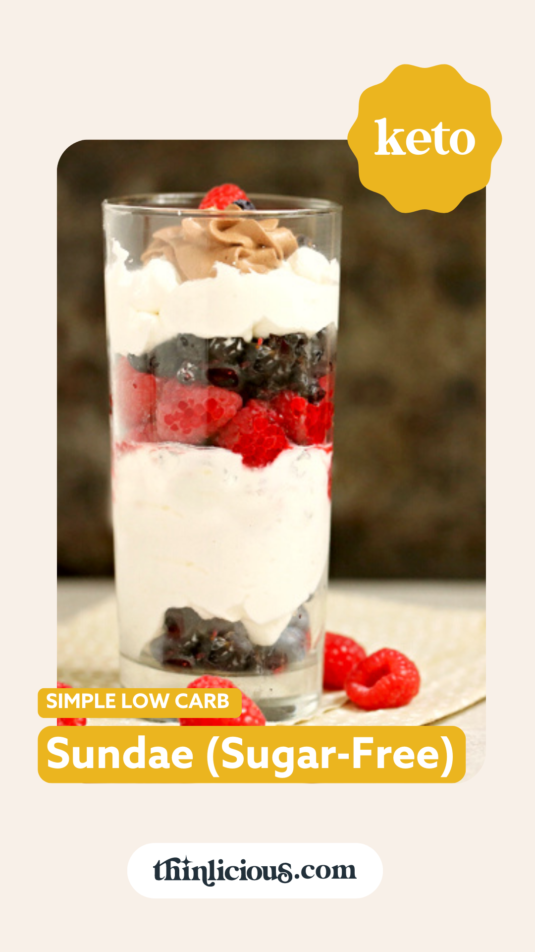 Simple Low Carb Sundae (Sugar-Free) - Thinlicious