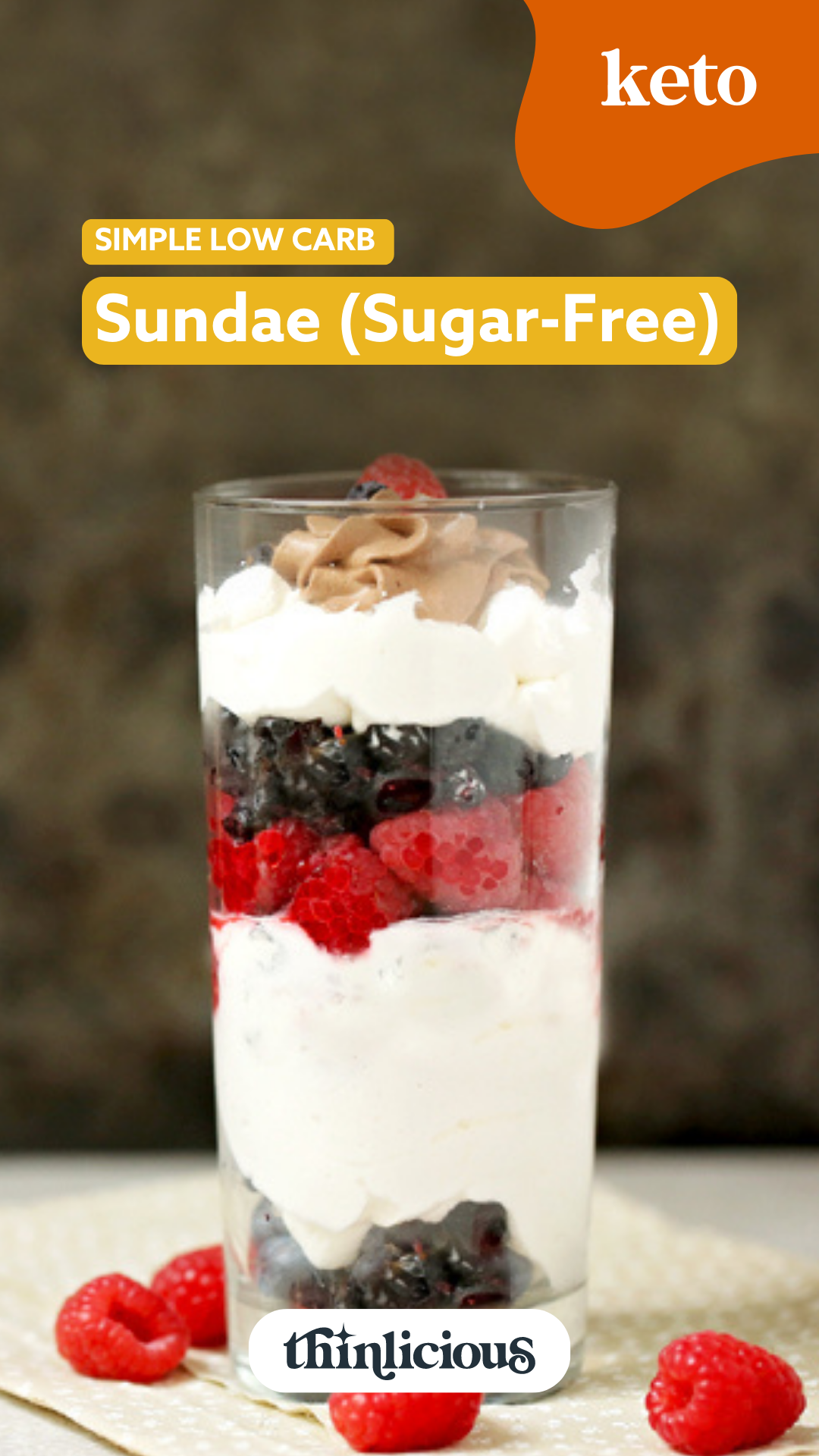 Simple Low Carb Sundae (Sugar-Free) - Thinlicious