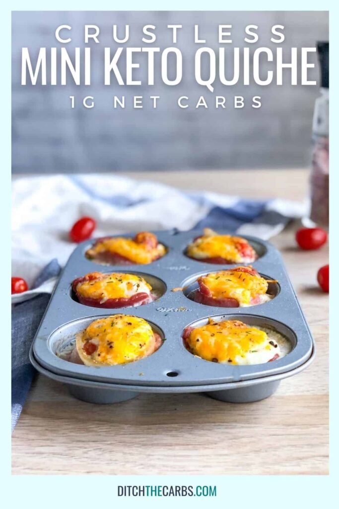 Quick Crustless Mini Keto Quiche (With Bacon) - Thinlicious