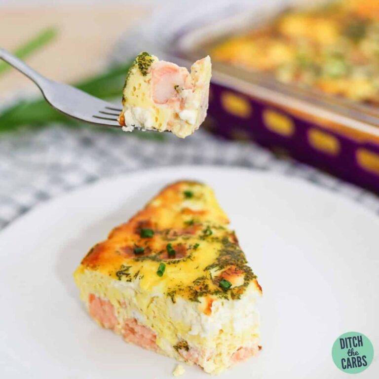 Best Crustless Smoked Salmon and Cream Cheese Quiche - Thinlicious