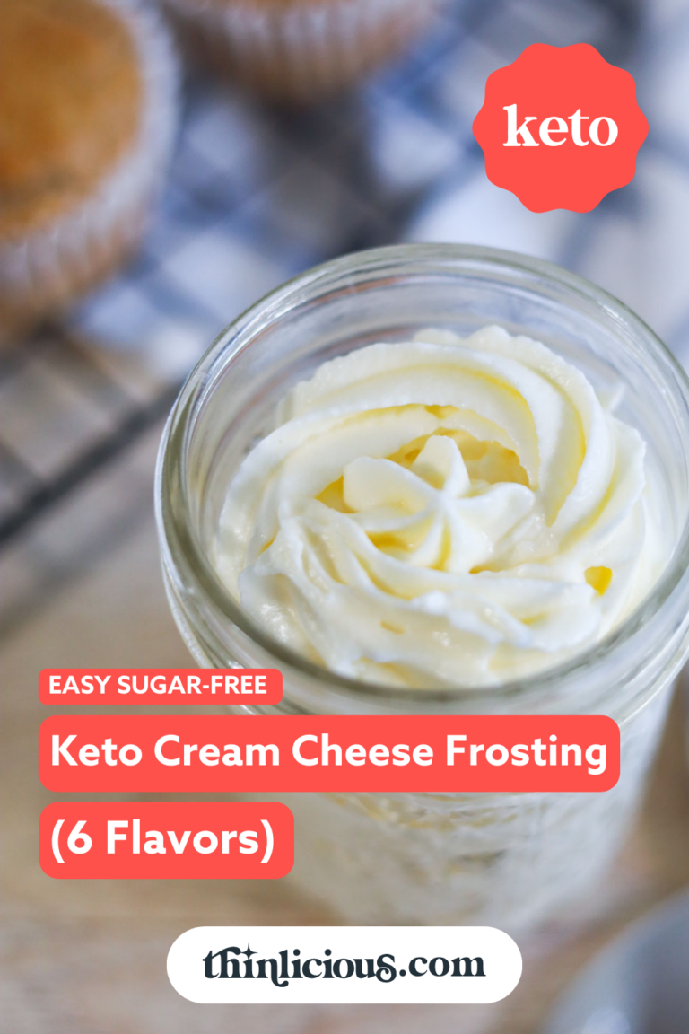 Easy Sugar-Free Keto Cream Cheese Frosting (6 Flavors) - Thinlicious