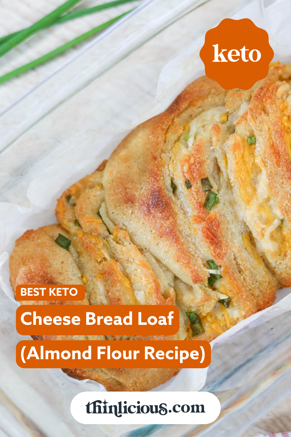 Best Keto Cheese Bread Loaf (Almond Flour Recipe) - Thinlicious