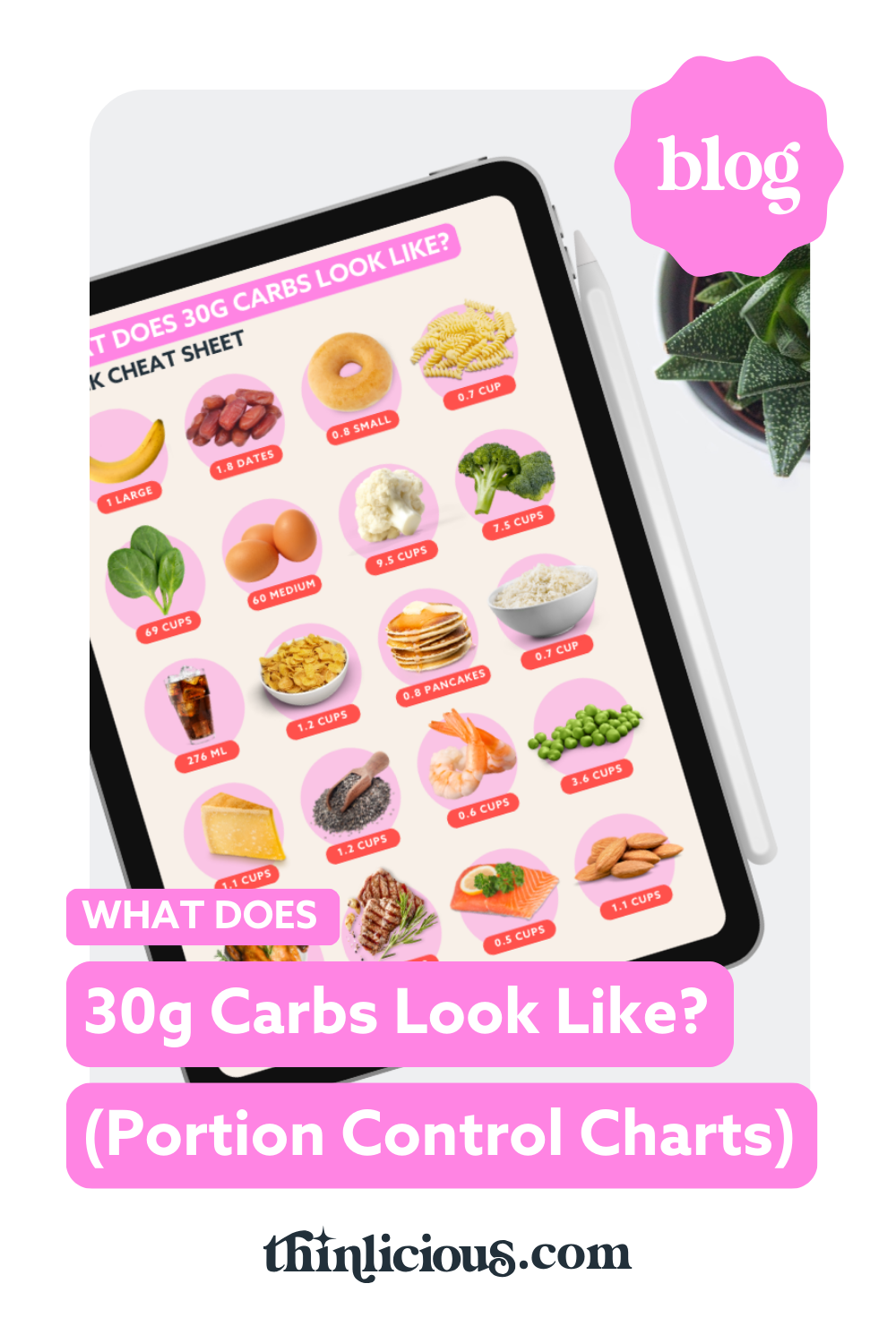 What Does 30g Carbs Look Like? (Portion Control Charts) - Thinlicious