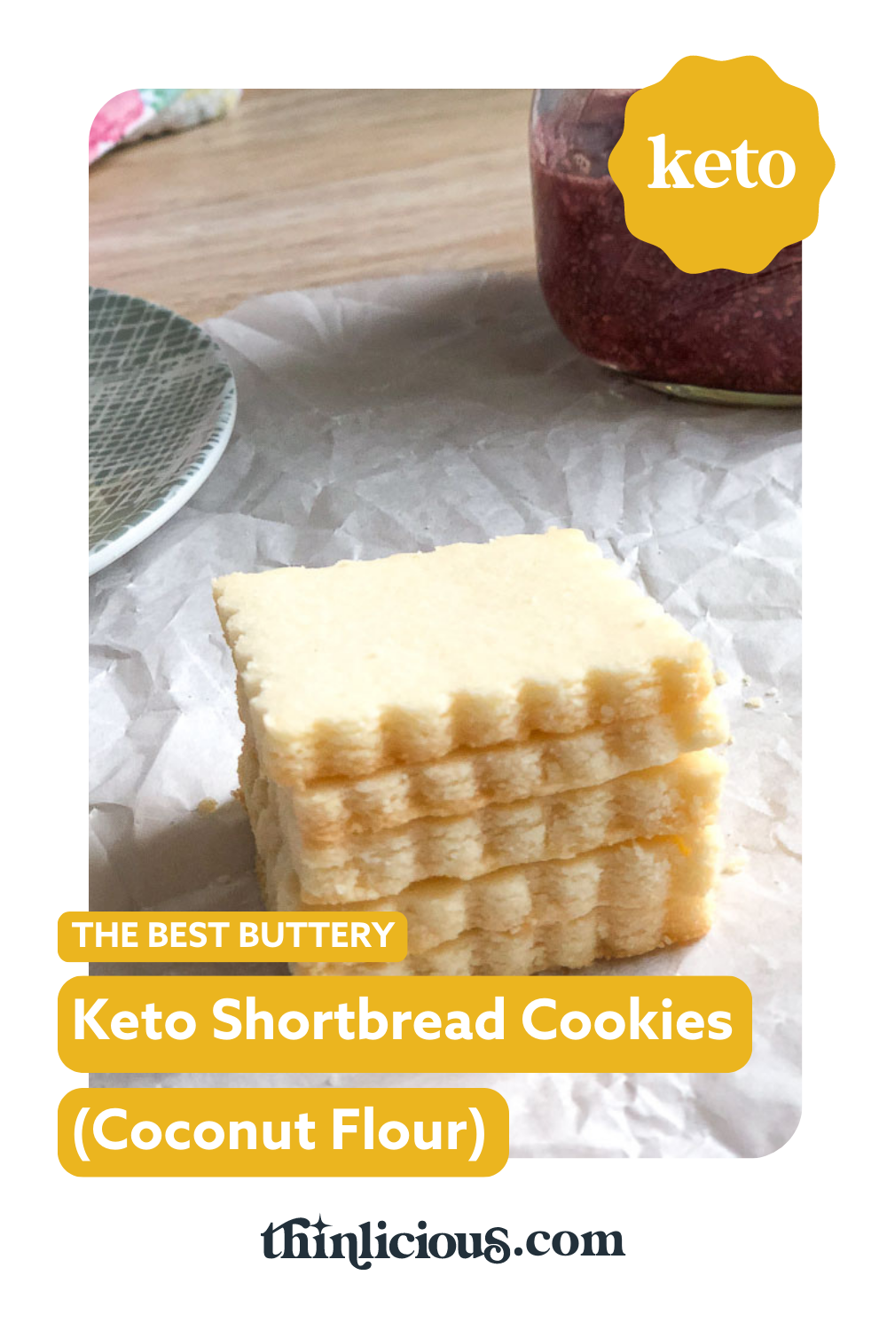 👩‍🍳 The Best Buttery Keto Shortbread Cookies (Coconut Flour) - Thinlicious