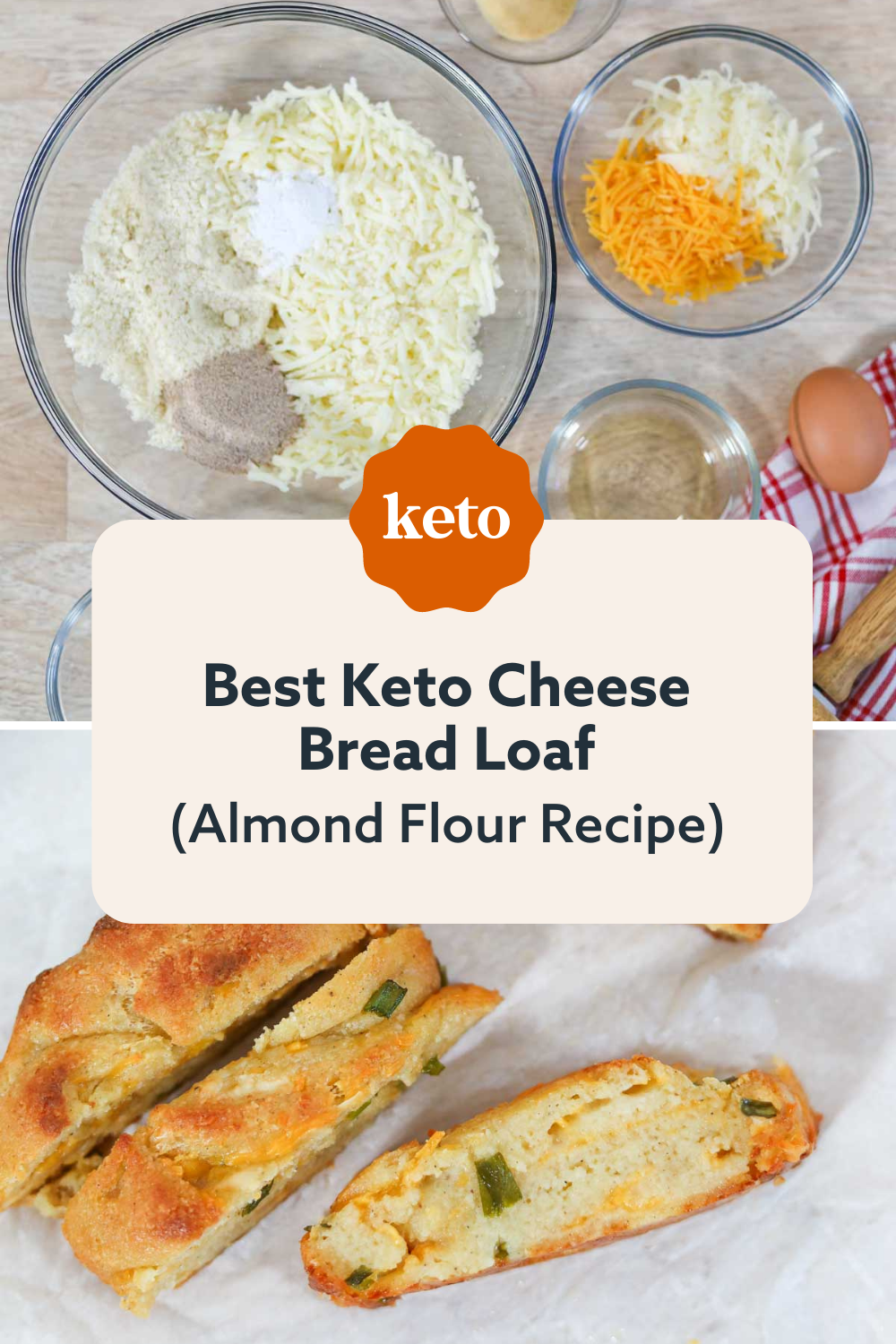 Best Keto Cheese Bread Loaf (Almond Flour Recipe) - Thinlicious