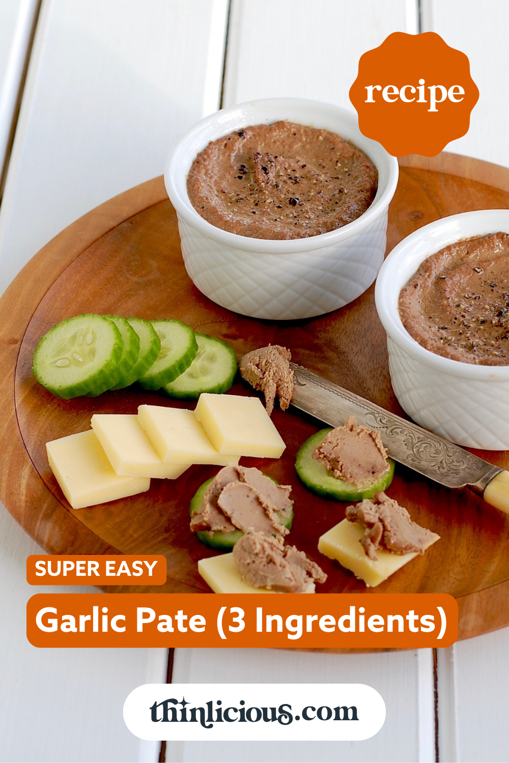Super Easy Keto Garlic Pate (3 Ingredients) - Thinlicious