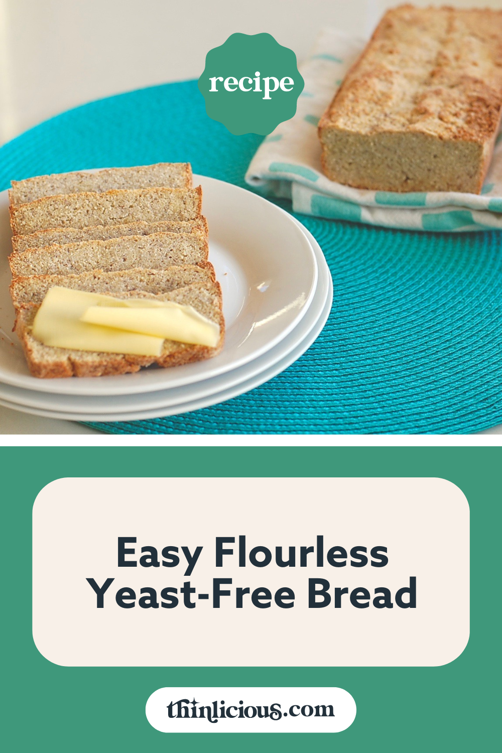 Easy Flourless Yeast-Free Bread (Low-Carb ) (1.9g carbs)