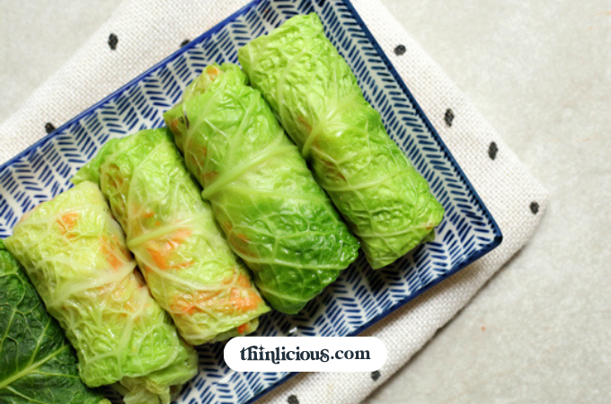 Easy Low-Carb Spring Rolls (Cabbage Wraps) - Thinlicious